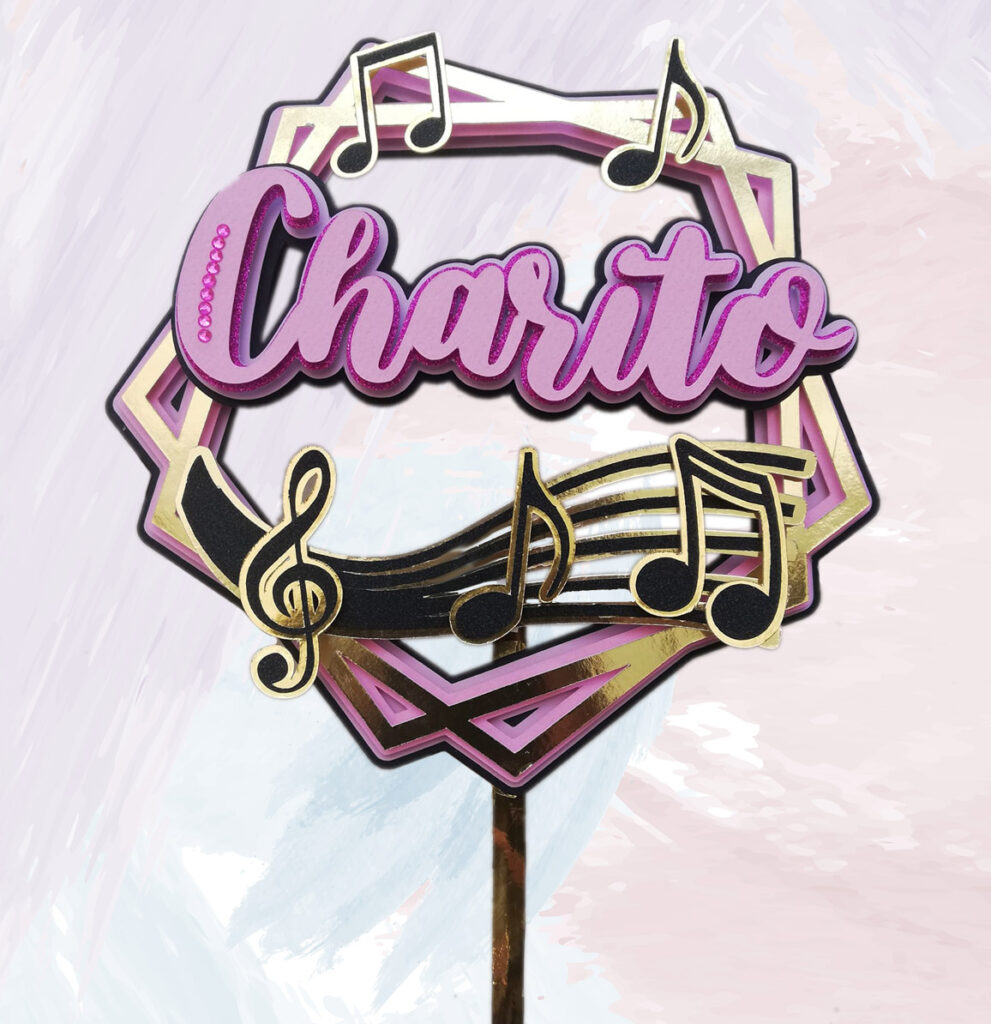 Cake topper Música - Sirania Creaciones